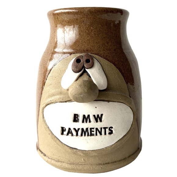 Accents | Vintage Ugly Face Pottery Stoneware Cup Vase Mug Bmw Payments ...